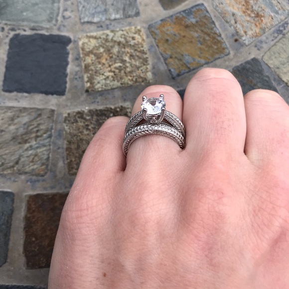 Jewelry | Round Solitaire Silver Wedding Ring Set | Poshmark